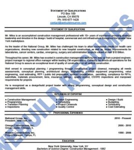 Statement of Qualifications (SoQ) Writing Services | Webuild Resumes